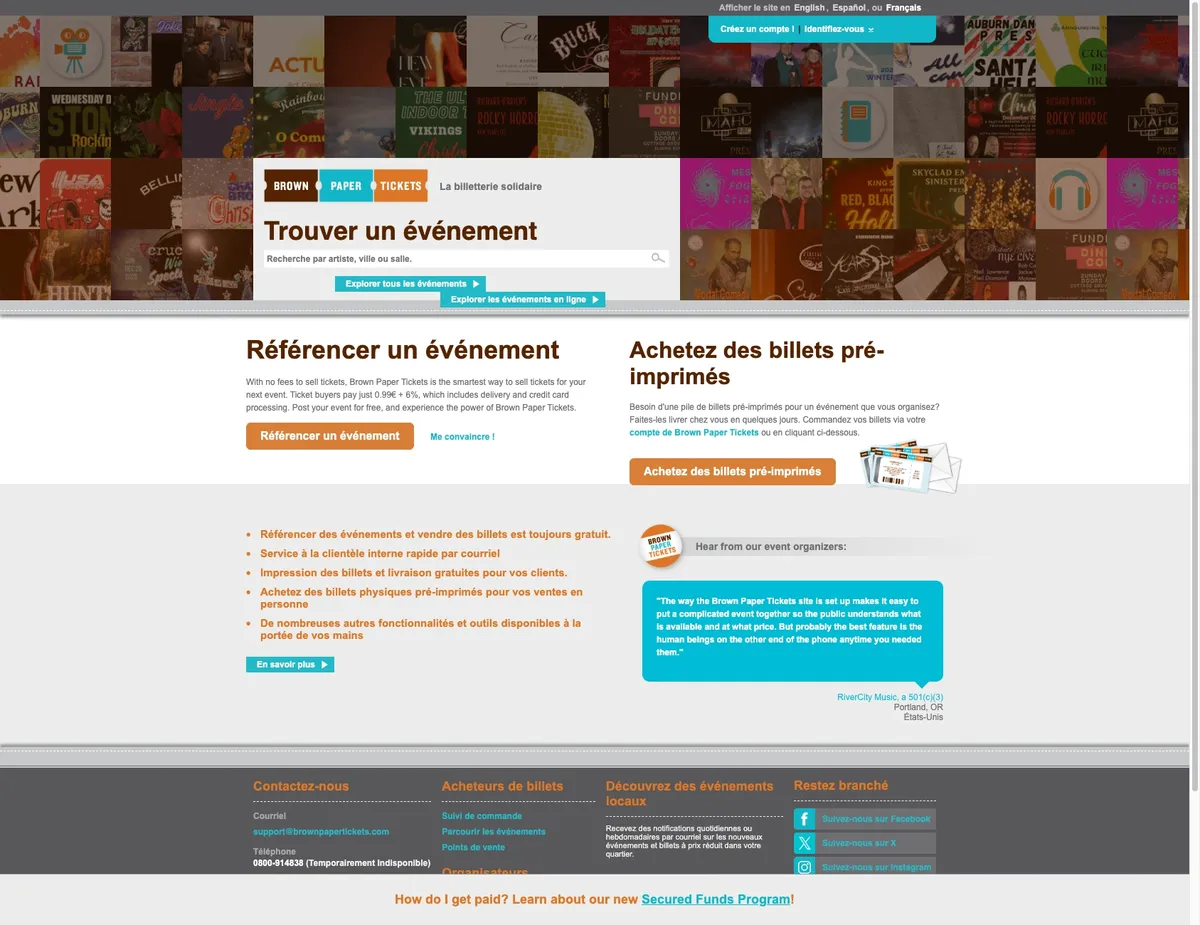 Brown Paper Tickets: avis, prix, fonctionnalités & alternatives