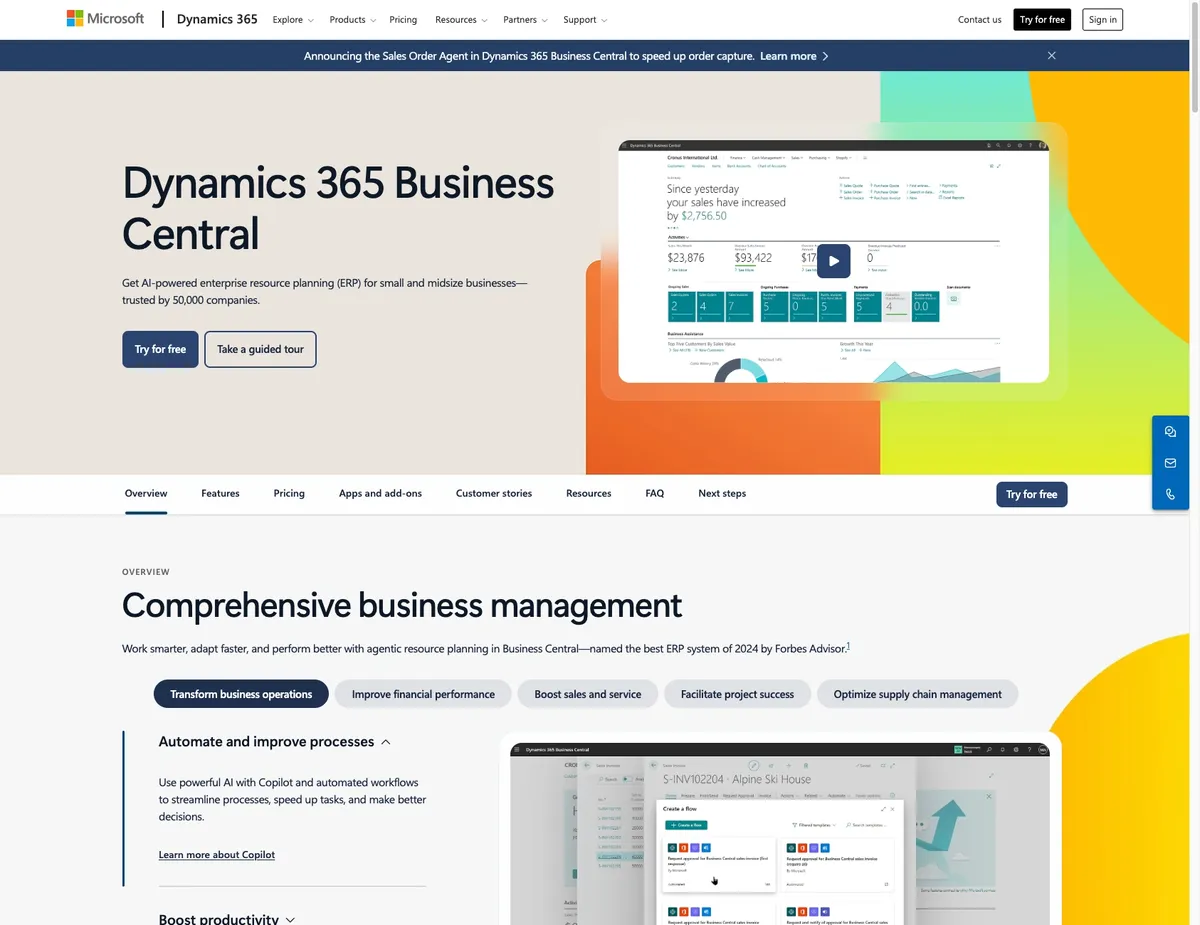 Microsoft Dynamics Nav: avis, prix, fonctionnalités & alternatives
