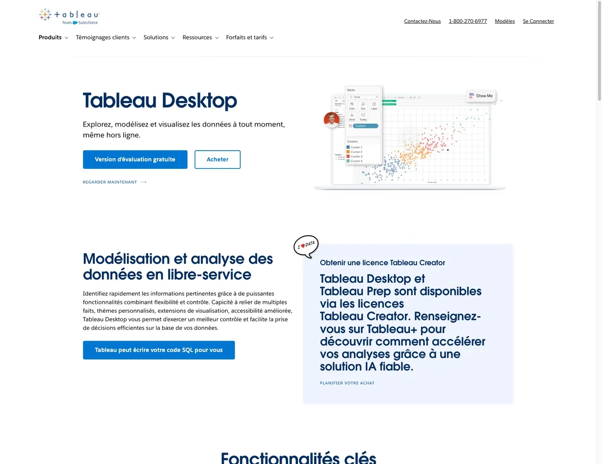 Tableau Desktop: avis, prix, fonctionnalités & alternatives